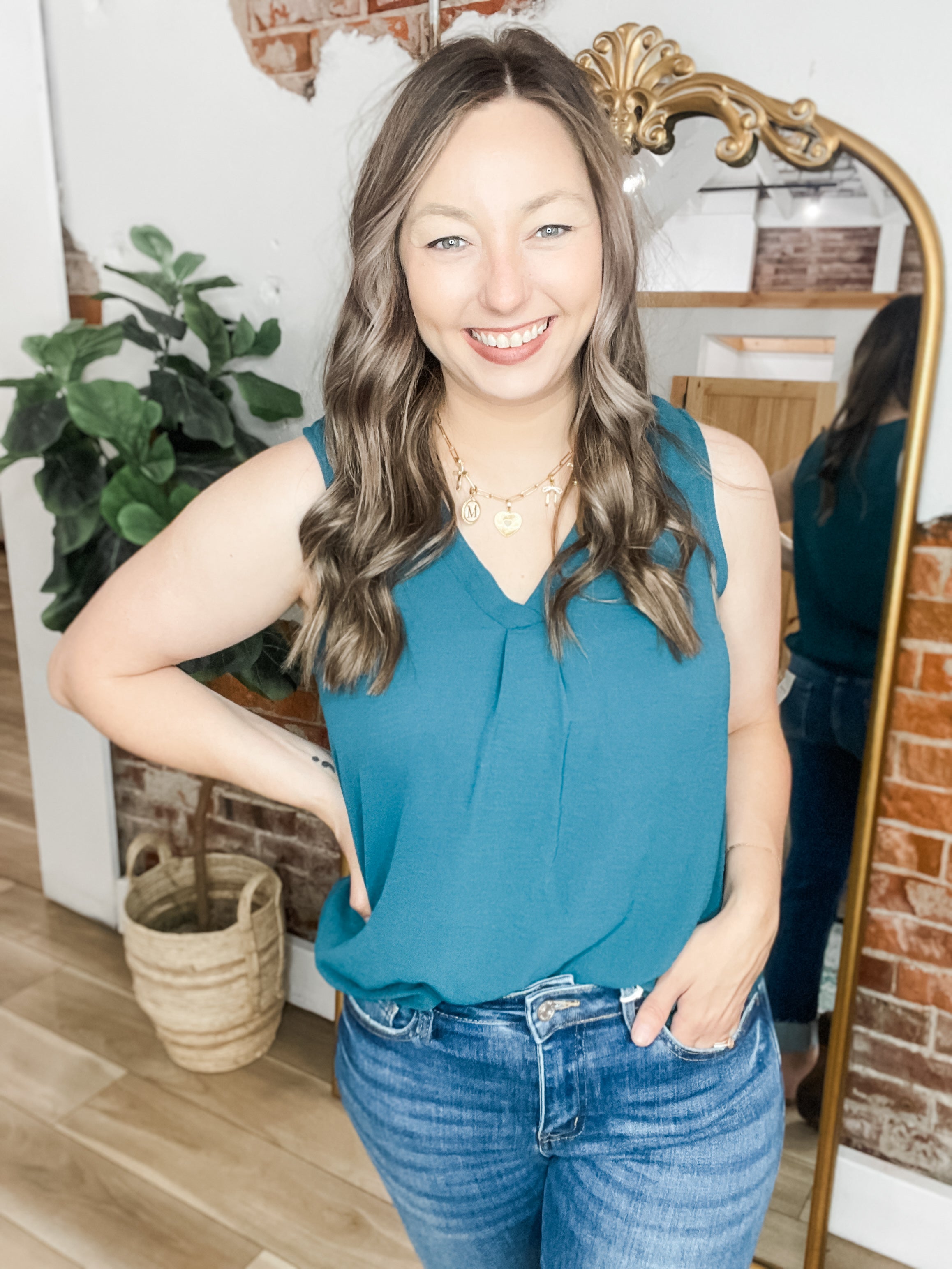 The Elevated Everyday Blouse in Teal | Belle Ever After Boutique LLC