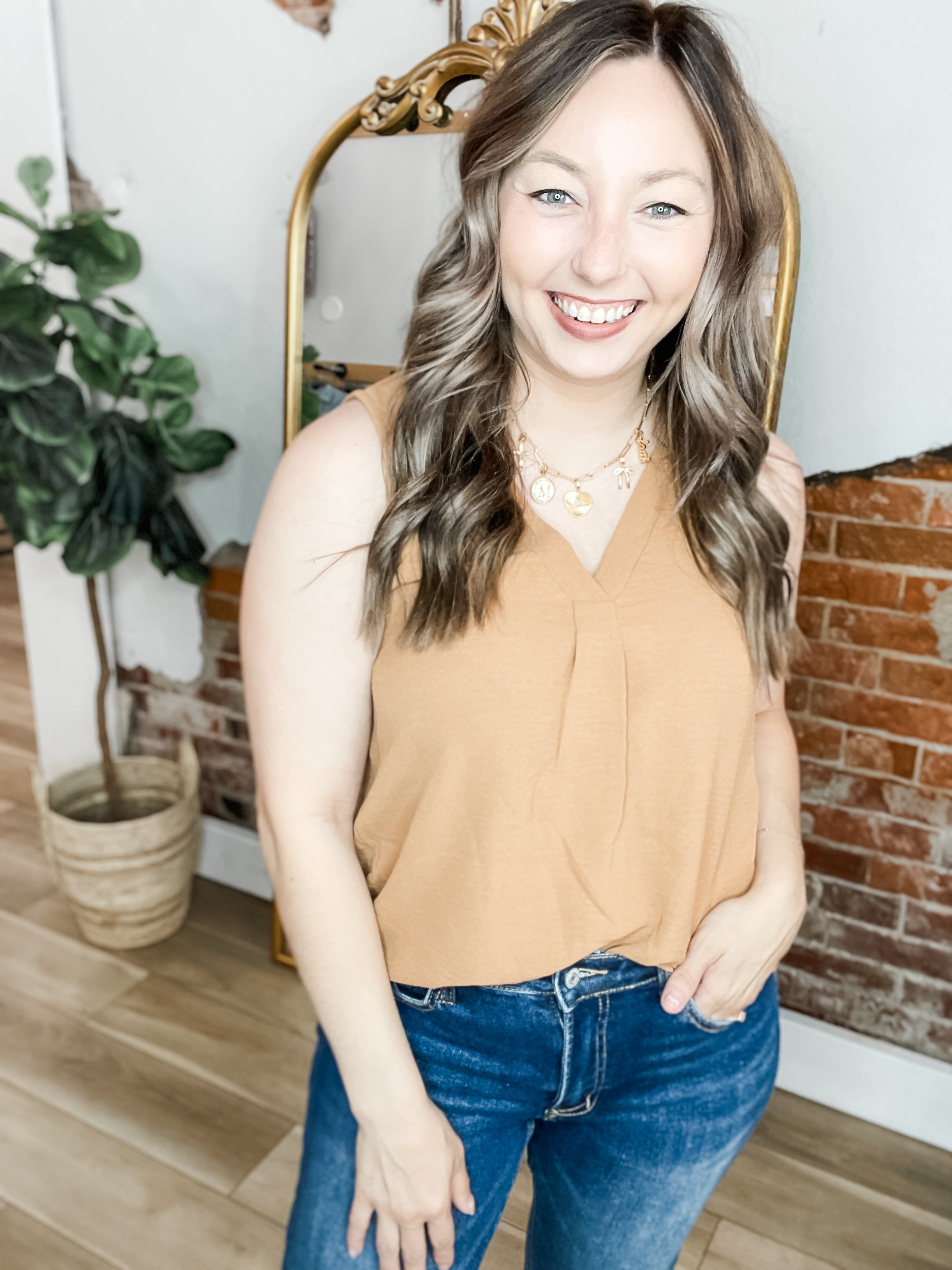 The Elevated Everyday Blouse in Camel | Belle Ever After Boutique LLC